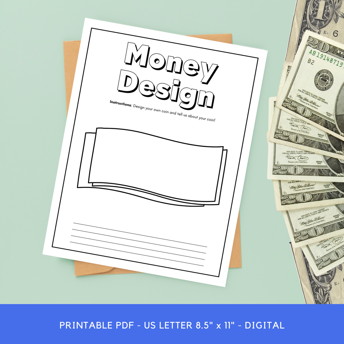 Money Coloring Book For Kids (35 CUTE Money Coloring Sheets ...