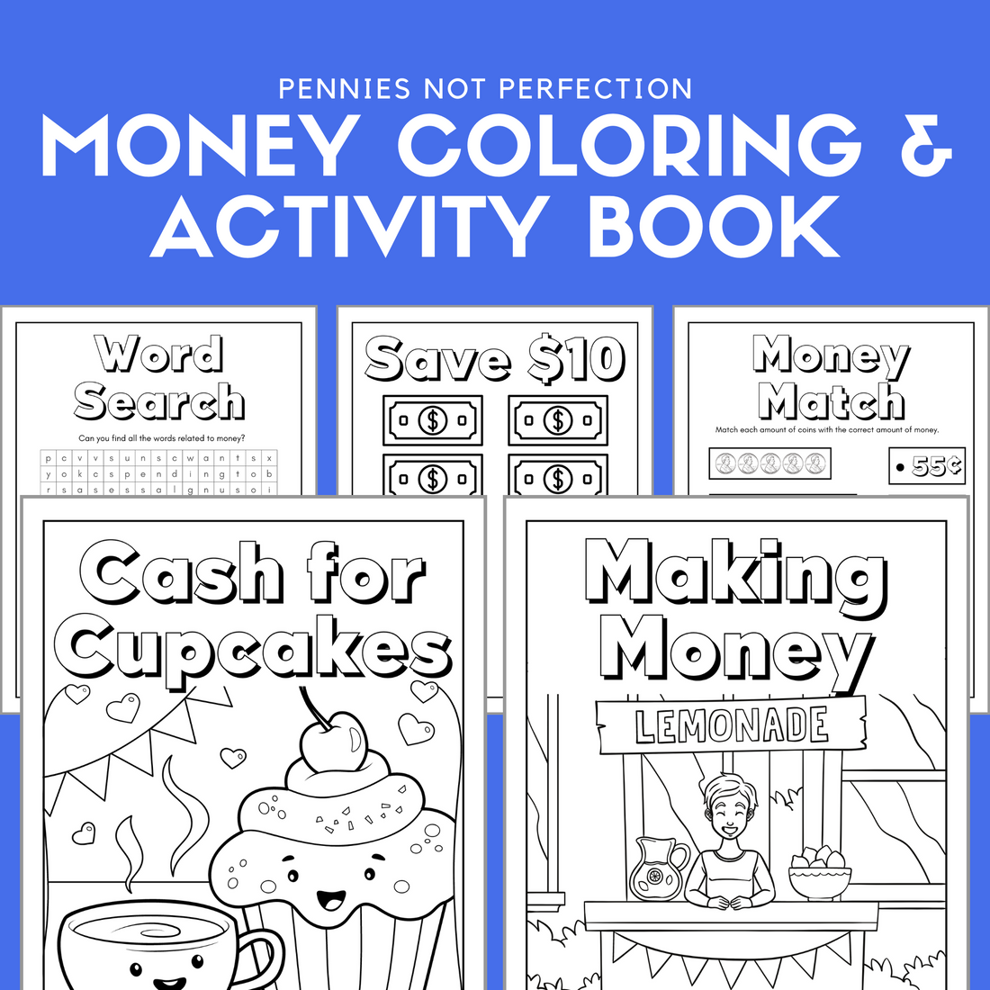 Money Coloring Book For Kids (35 CUTE Money Coloring Sheets ...