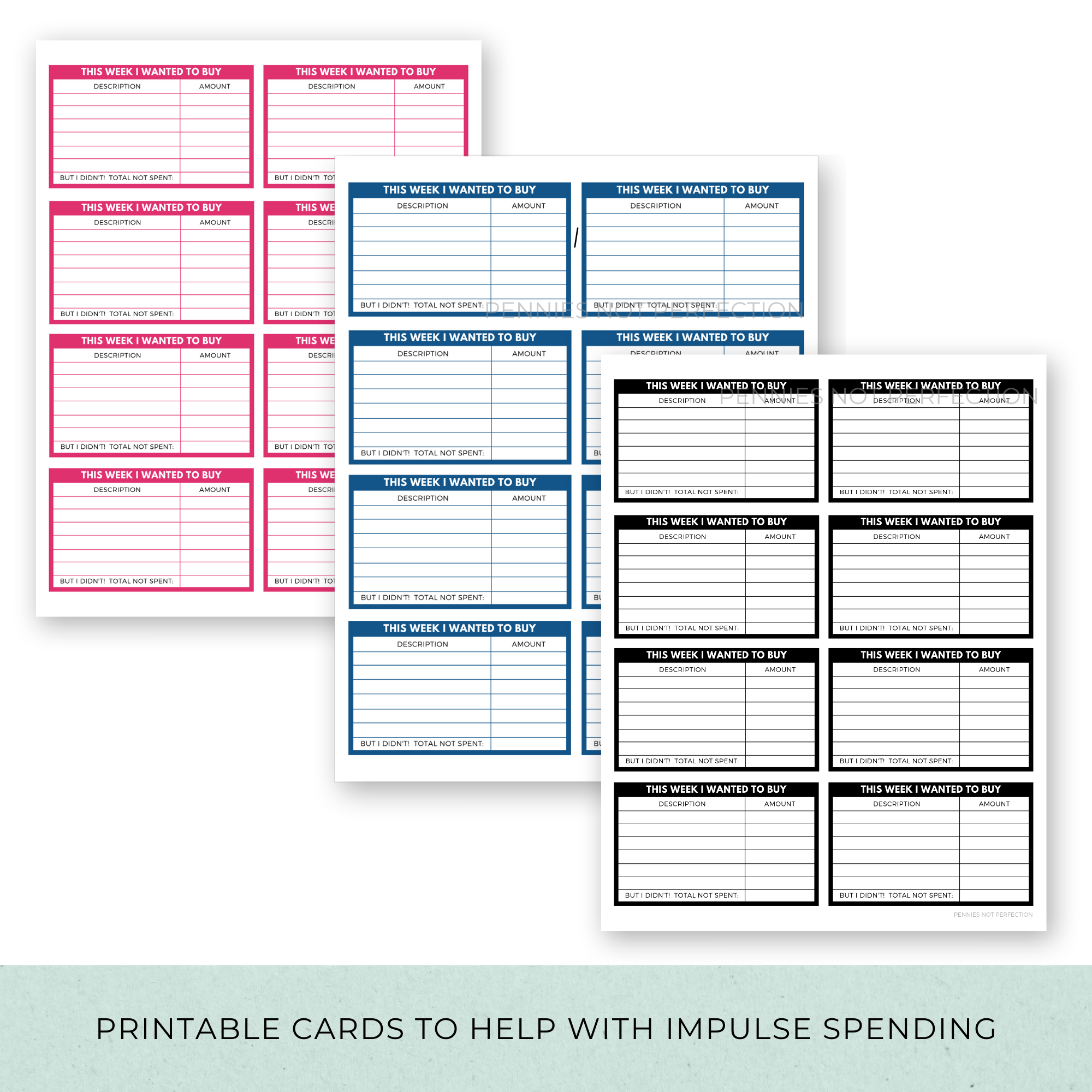 Stop Impulse Shopping Tool (Printable Challenge Cards ...