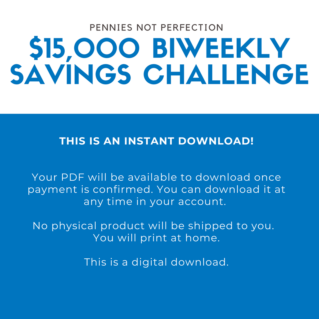 $15,000 Biweekly Savings Challenge Printable (Save $15,000 In One Year ...