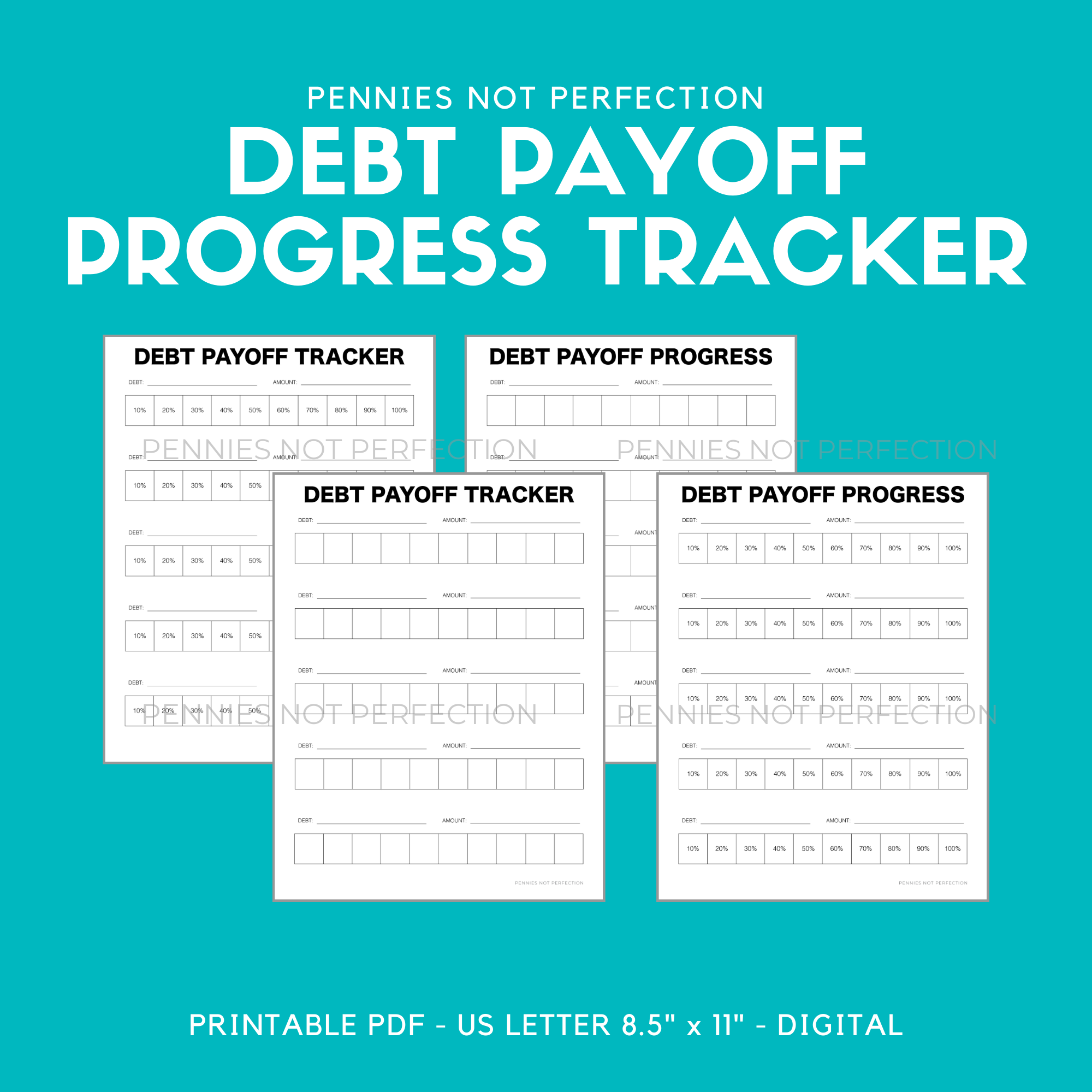 Debt Payoff Progress Tracker Printable – penniesnotperfection