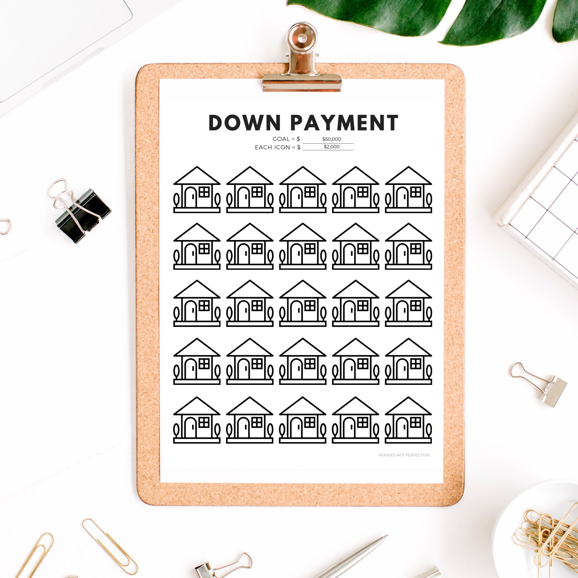 Down Payment Savings Tracker | House Down Payment Savings Printable ...