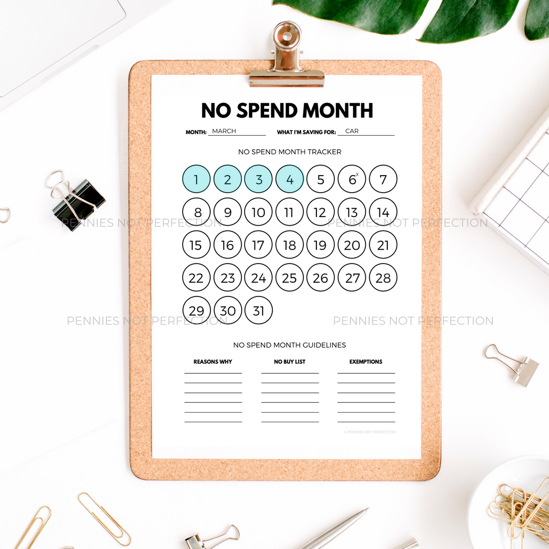 No Spend Challenge Bundle – penniesnotperfection
