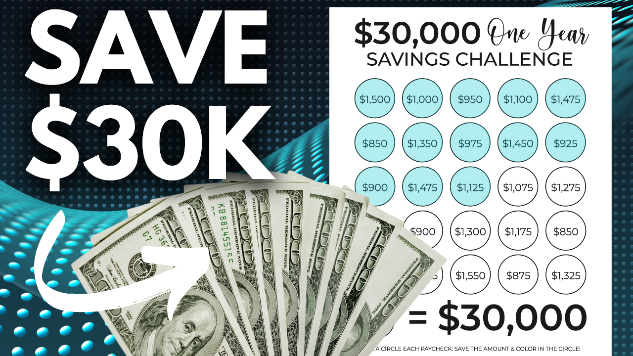 $30,000 Biweekly Savings Challenge Printable (Save $30,000 In One Year ...