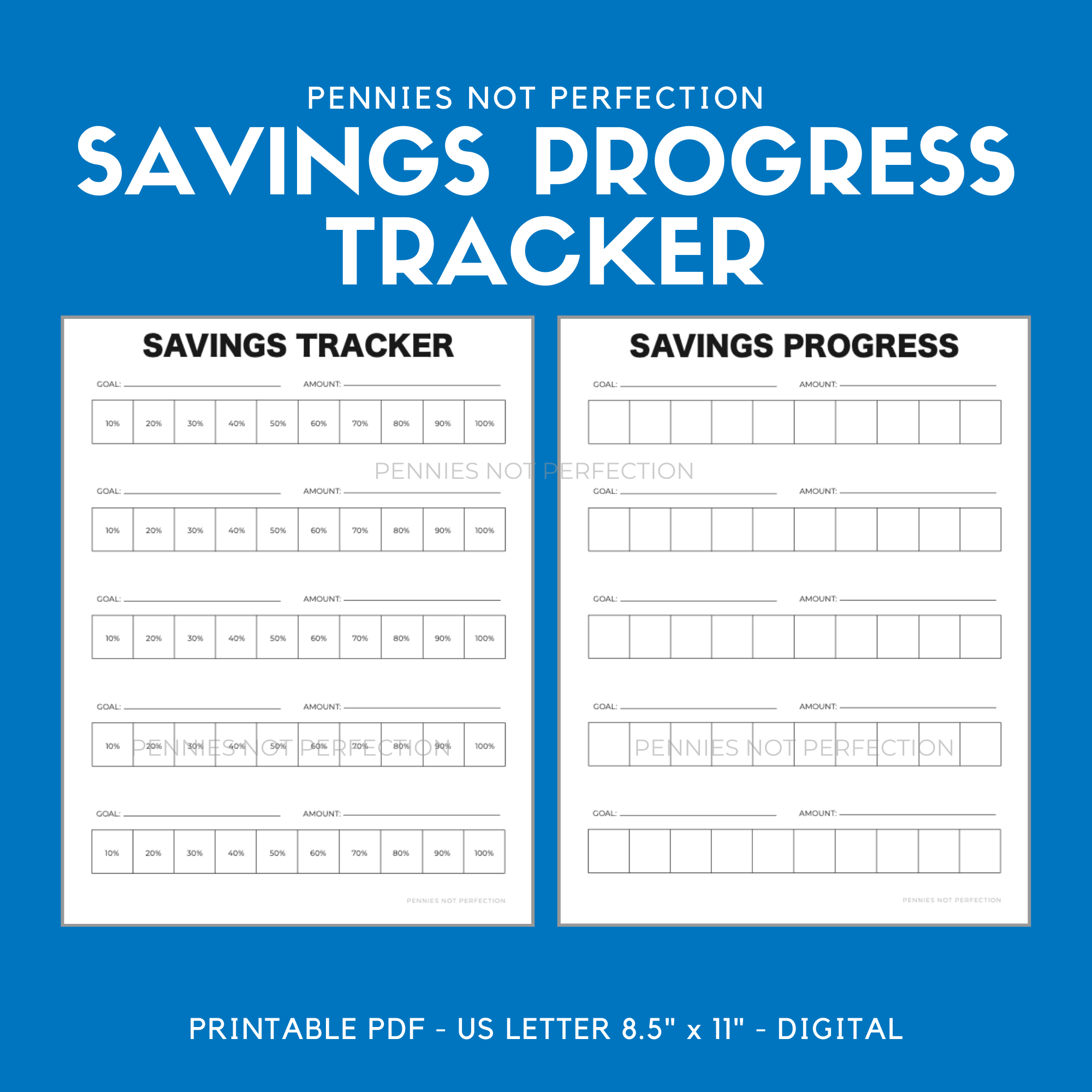 Savings Progress Tracker | Savings Tracker Printable – penniesnotperfection