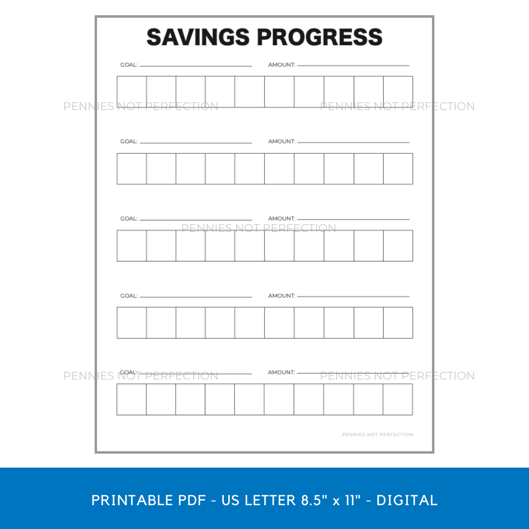 Savings Progress Tracker | Savings Tracker Printable – penniesnotperfection