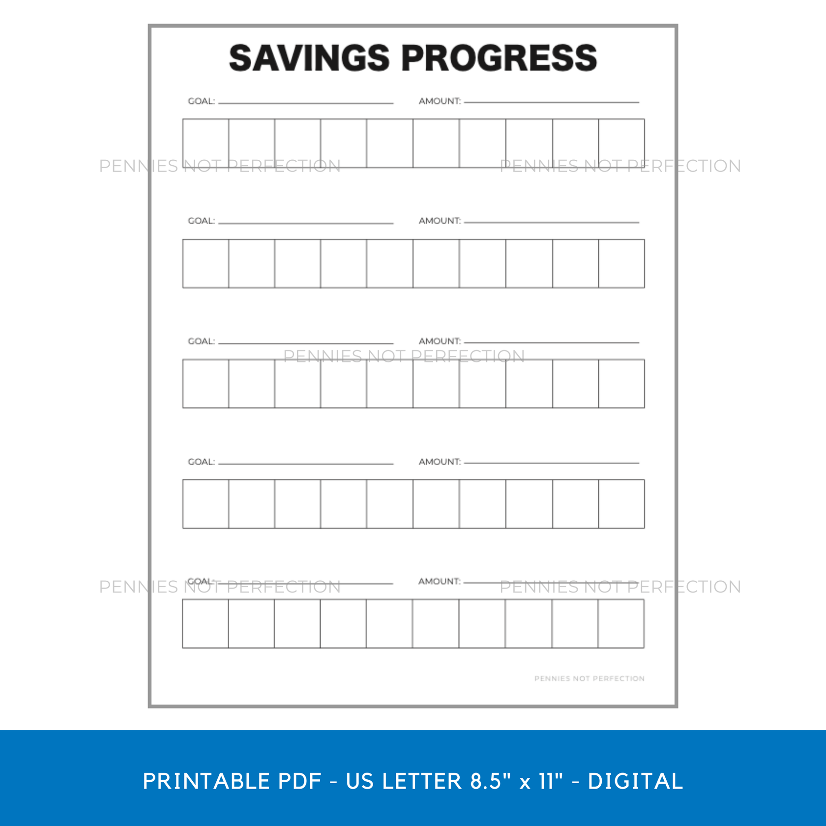 Savings Progress Tracker | Savings Tracker Printable – penniesnotperfection