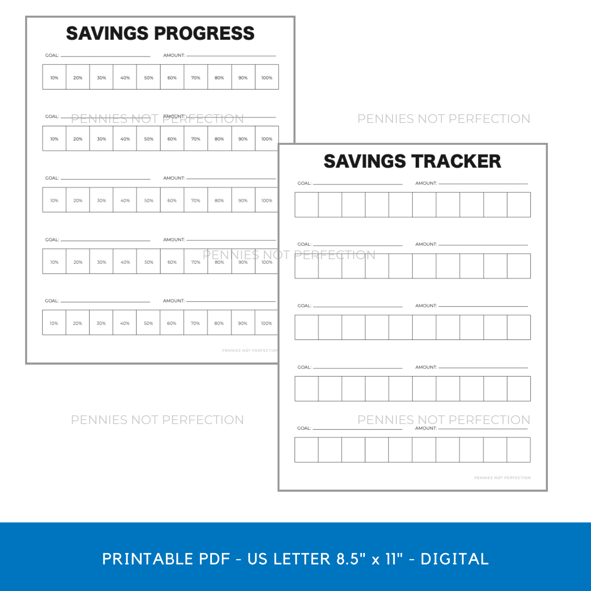 Savings Progress Tracker | Savings Tracker Printable – penniesnotperfection