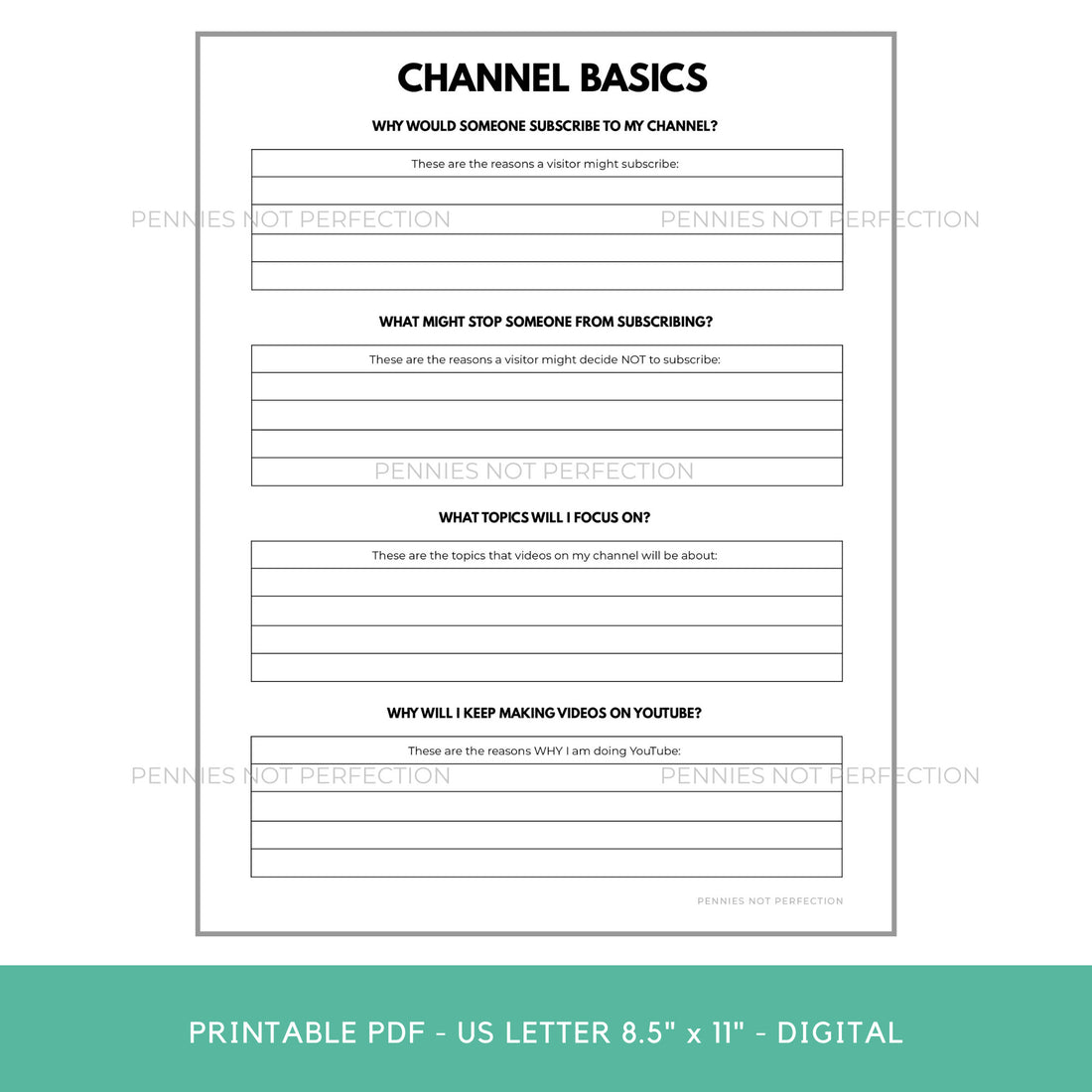 YouTube Channel Ideas Planner | New Channel Planner & Checklist Printa ...